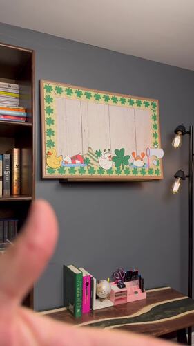 March Lucky Ducky Bulletin Board Set | English & French Quotes | Editable