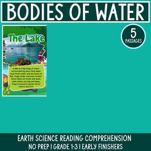 Bodies of Water Earth Science Reading Comprehension Passages Questions ...