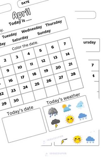 Monthly Calendar & Weather Worksheets | 12 Month Printable Pack | Date ...