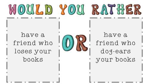 Would You Rather Library Game Elementary by Creating Future Leaders