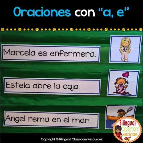 Sentence-To-Picture Match in Spanish with Syllables -a,e -Oraciones con ...