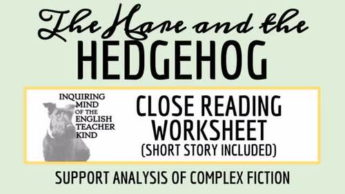 "The Hare and the Hedgehog" by the Brothers Grimm Close Reading Worksheet