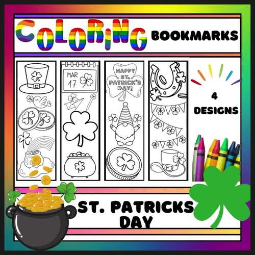 St Patricks Day, Coloring Bookmarks, Reading, Art, Library Skills