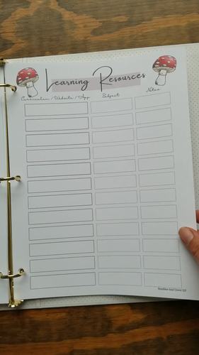 Homeschool Planner Mushroom Brown PNG by Sunshine and Clover 123