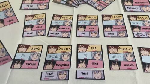 Japanese Anime Vocabulary Flashcards - ADJECTIVES set | TPT
