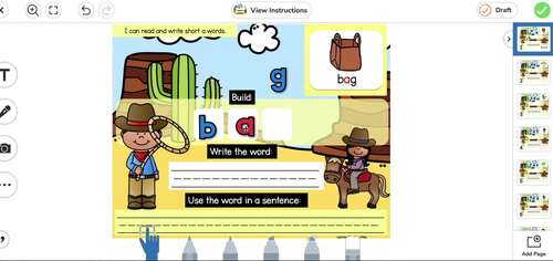 CVC Short Vowel A Preloaded Seesaw Digital Word Building | TPT