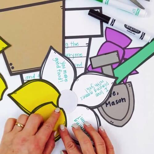 Mothers Day Flower Writing Card Craft No Prep Activity Kindergarten 1st ...