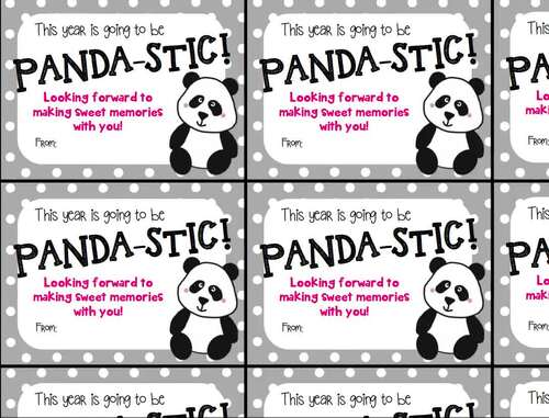 Hello Panda Beginning of Year Gift Tag-This year is going to be PANDA-STIC!