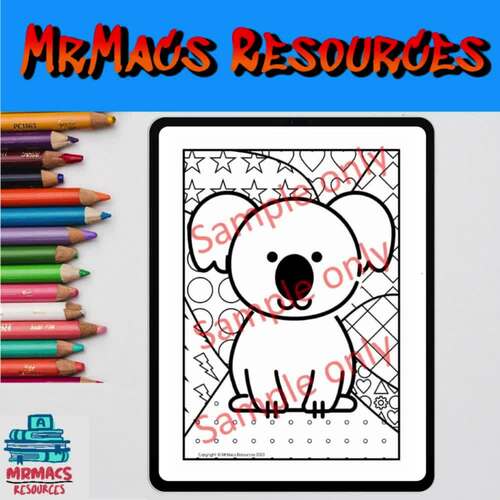 Australian Animals Colouring Pages that contain Pattern Backgrounds
