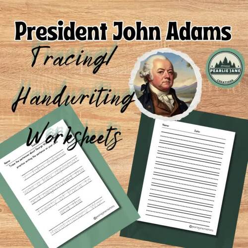 John Adams Tracing/Handwriting Practice for Kindergarteners/1st Graders