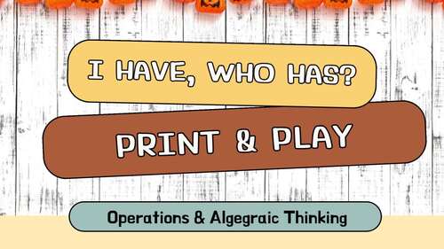 Halloween "I Have, Who Has?" Addition to 20/30 Card Game|Interactive ...