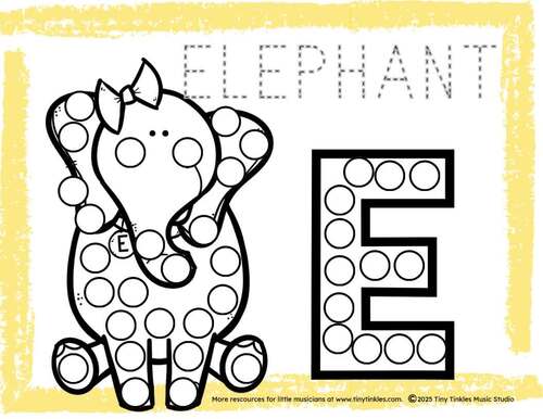 Dot Marker MUSIC Activity Letters A to G, Number 1 to 5, Piano Keys ...