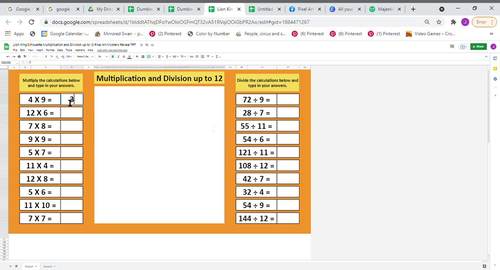 Lion Silhouette Multiplication and Division to 12 Pixel Art Mystery Reveal