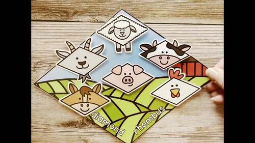 Farm Animal Shape Sort - Preschool, Kindergarten, Special Education