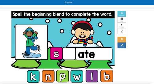 WINTER KIDS | CONSONANT BLENDS | Word Workds BUNDLE BOOM CARDS