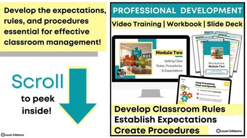 Classroom Management Plan Rules Procedures Expectations PD Workshop ...