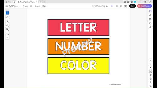Montessori Toddler & Preschool Focus Wall | Alphabet, Numbers, Colors ...