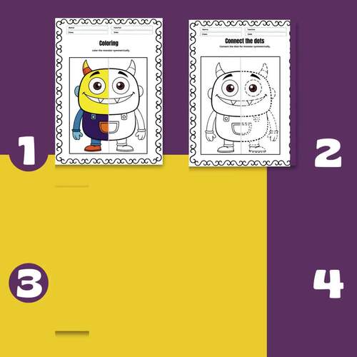 Symmetry Monster Activity Pack-Connect,Color&Complete the Drawings-Fun ...