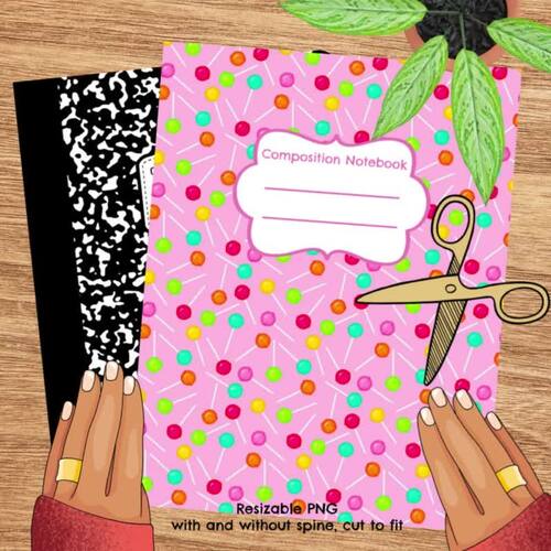 Printable Composition Notebook Book Cover Colorful Rainbow Pop ...