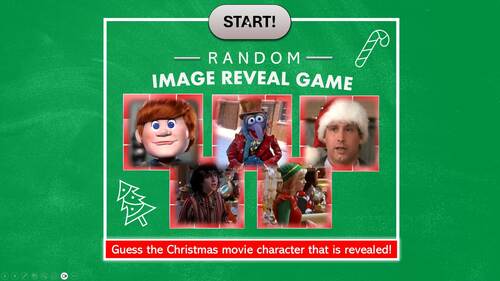 Image Reveal Game 3x3 - Christmas Movie Character Challenge (PowerPoint)