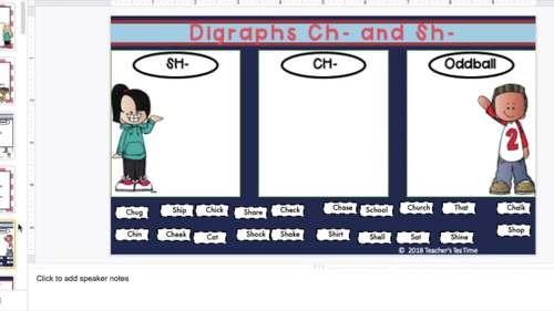 Digraphs Sh & Ch Digital Word Sorts and Games Google Classroom-Distance ...