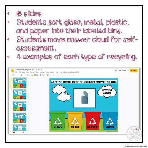 Recycling Sort Print and Digital Earth Day Center Activities | TPT