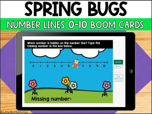 Spring Bugs Find the Missing Number on a Number Line to 10 Math Boom ...