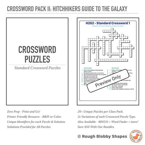 Hitchhikers Guide to the Galaxy (Movie) Crossword Puzzles - Class Pack II