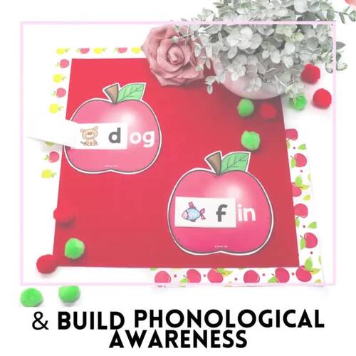 Apple Rhymes Literacy Activity - Rhyming Words Literacy Center Word ...