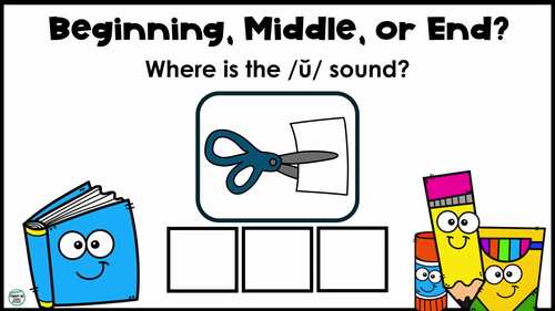 Back to School Phoneme Isolation Beginning Middle End Phonemic ...
