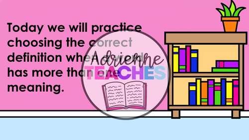 Dictionary Multiple Meaning Words Mini Lesson (PPT & Google Classroom)