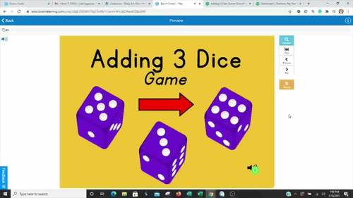 Adding 3 Dice Game! Less than 20 - BoomCards - Adding 3 Numbers - with ...