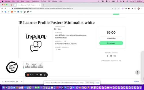 IB Learner Profile Posters Minimalist white by That'll Teach Em