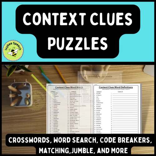 Context Clues Tier 2 Vocabulary Puzzles by Ivybee Speech | TPT