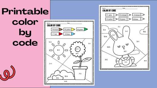 Color by Addition Subtraction Worksheet Kindergarten Basic Math Practice