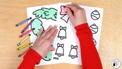 Build a Christmas Wreath Craft, No Prep Writing Activity, Template for ...