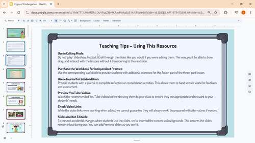 Google Slides Lessons - Alberta Health - Kindergarten - Healthy ...