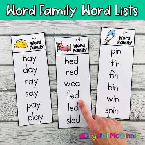 DOLLAR DEAL | Word Family Strips | 29 Word Family Lists | Reading Activity