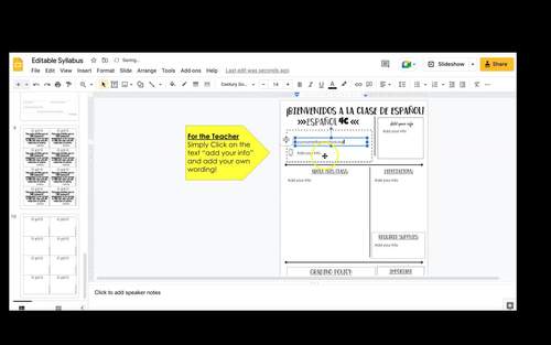 Spanish Class Syllabus - Editable by SuperSra | TPT