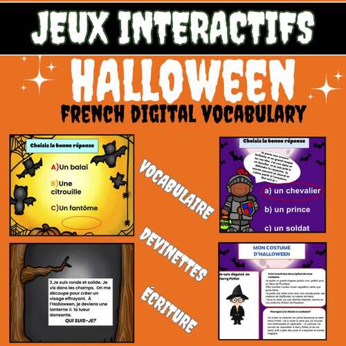 French Halloween vocabulary digital game:Jeu de devinettes Halloween