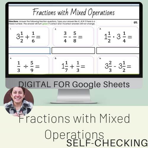 Fractions with Mixed Operations: Self-Checking Activity by Math with Ms ...