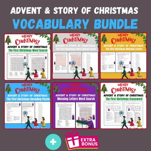 CHRISTIAN CHRISTMAS ADVENT Vocabulary Bundle - Extensive Worksheets ...