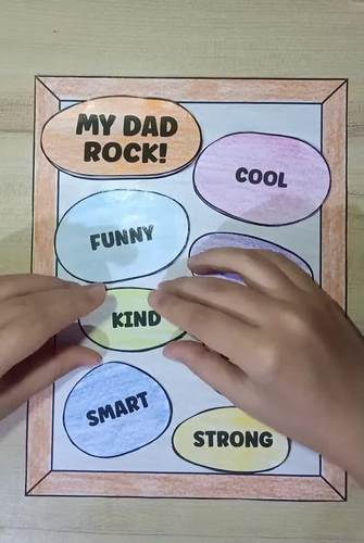 Fathers Day Craft My Dad Rocks Card Writing Activity Template Gift ...