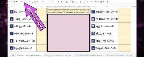 PIXEL ART: Solve Logarithmic Equations (Single Log/Many Steps) DISTANCE ...