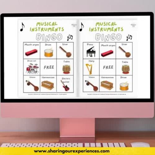 Musical instruments Bingo printables 3*3 for kindergraten by SOE store