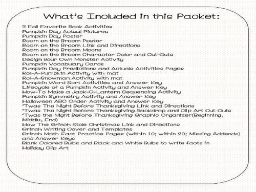 Fall Activities Reading, Writing, Crafts, Math by The Country Fox