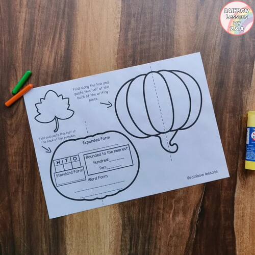 Pumpkin Craft | Fall Math Activities | Place Value Craft | Place Value ...