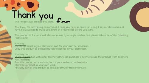 Printable Wild Animals Themed High Frequency and Word Wall Cards