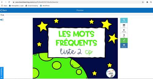 French Sight Words BOOM CARDS Mots Fréquents LIST 2 SET 1 by Digital ...