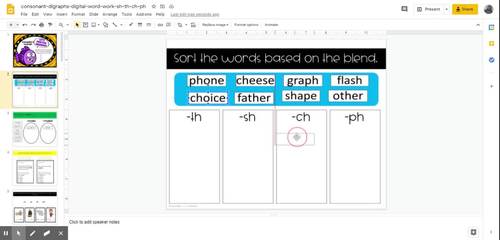 Consonant Digraphs Word Work Bundle: Digital Word Work & Task Cards